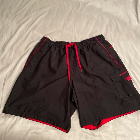 Speedo | Swim | Mens Black And Red Speedo Swim Trucks | Poshmark